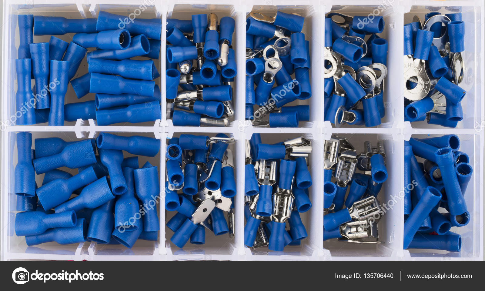 Blue Crimp Seal Connector Terminals Stock Photo by ©charlotteLake 135706440