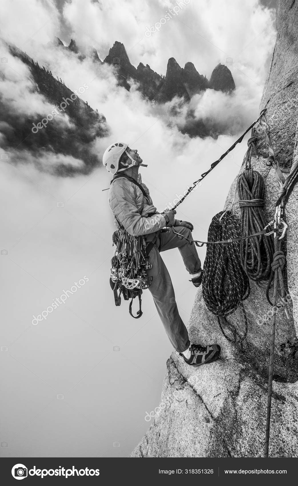 Rock climber on the edge. Stock Photo by ©gregepperson 318351326