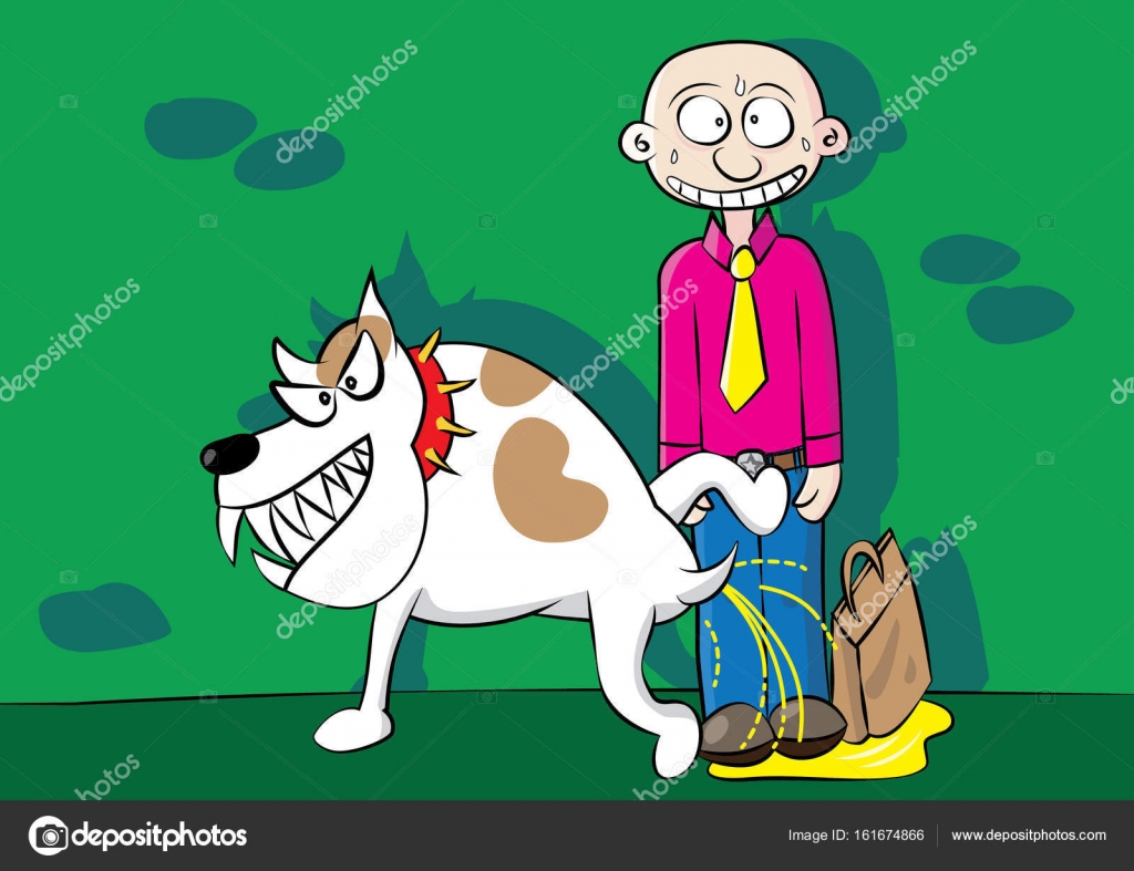 Funny aggressive dog urinating marking territory problem Stock Vector ...