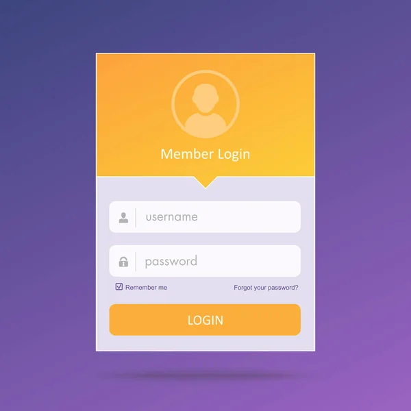 Login Register Form Page Login Registration Forgot Password Screens ...