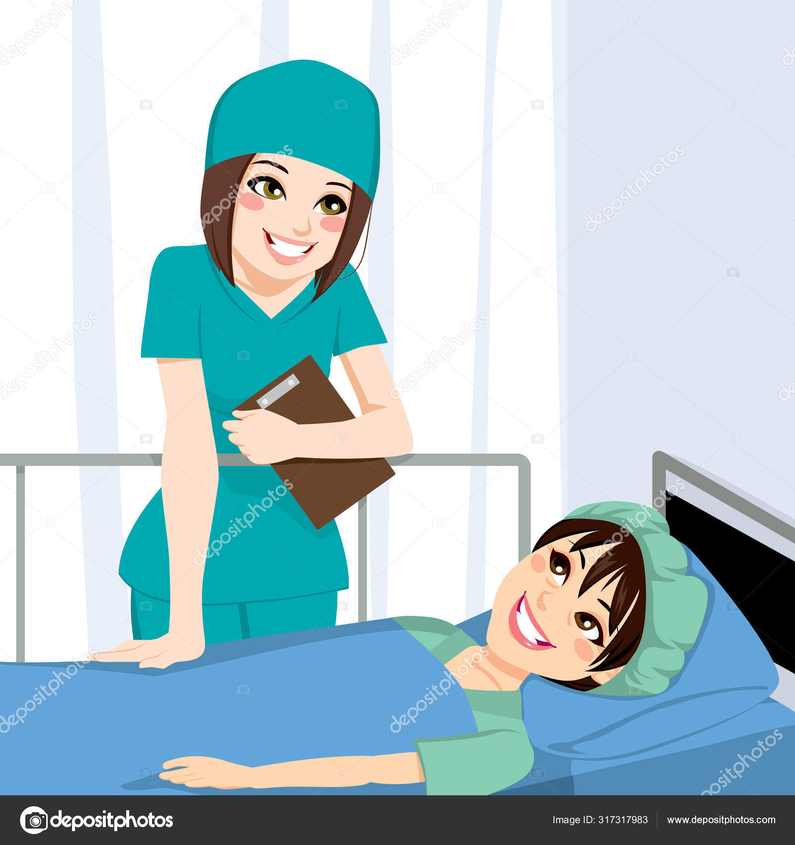 Enfermera Hablando Con Paciente Doctor Enfermera Hablando Hospital Con