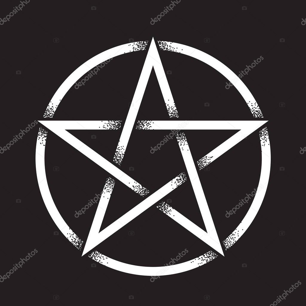 Pentagram tattoo on hand | Pentagram or pentalpha or pentangle. Hand ...