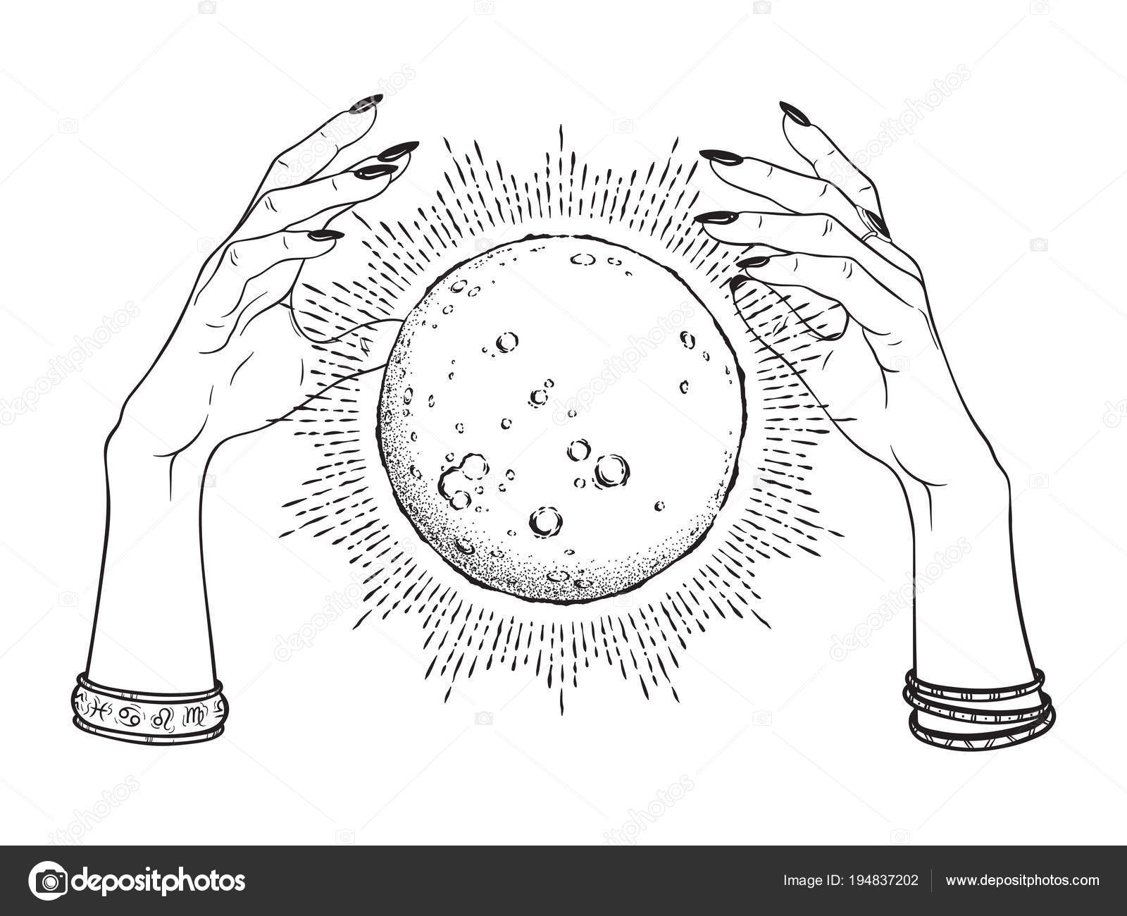 Full Moon Line Drawing