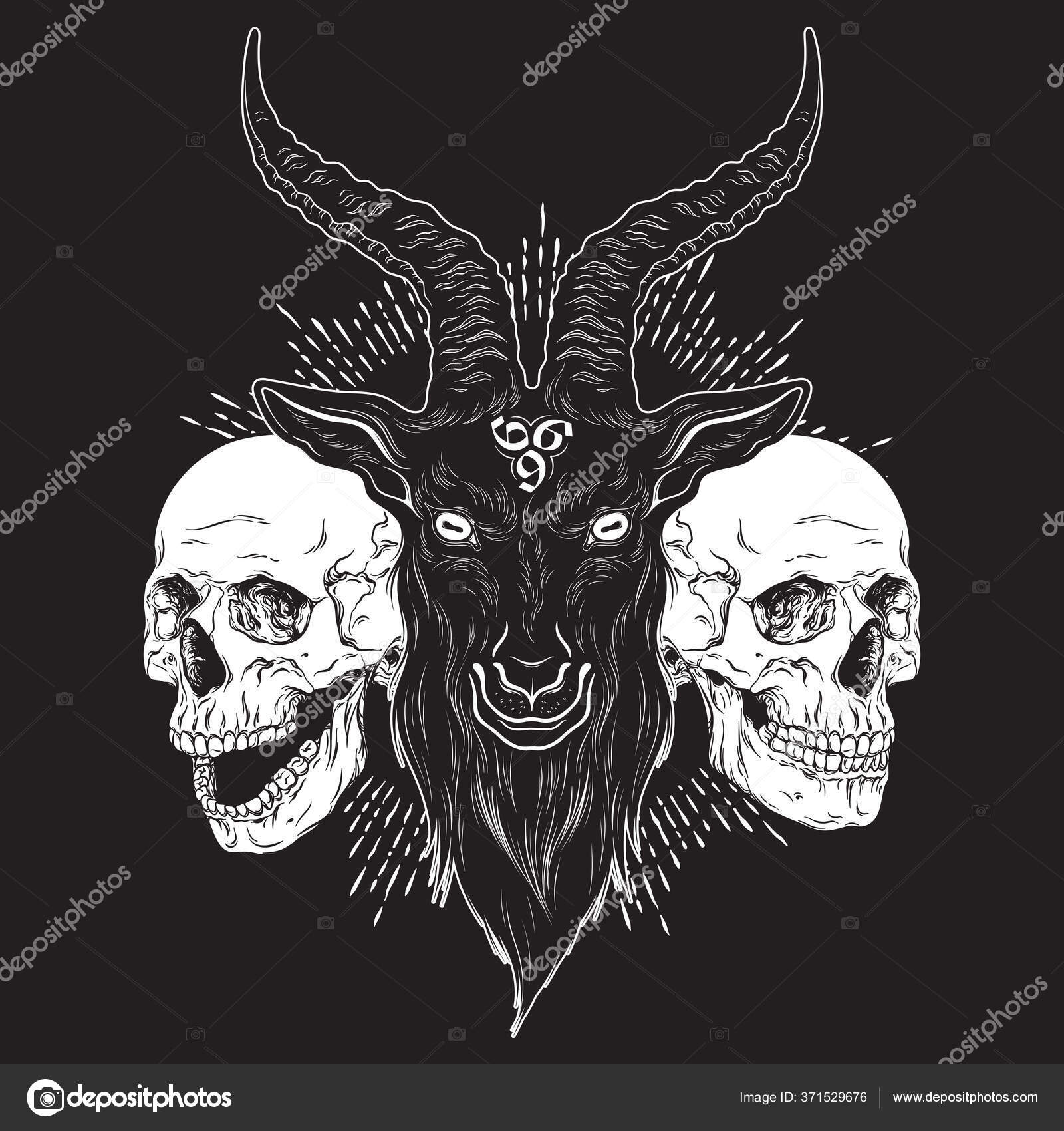 Satanic Goat Head Silhouette
