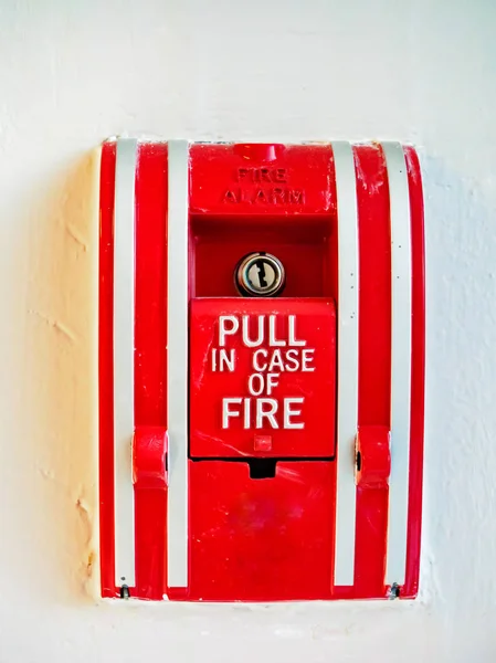 Red emergency fire alarm pulling switch - Stock Image - Everypixel