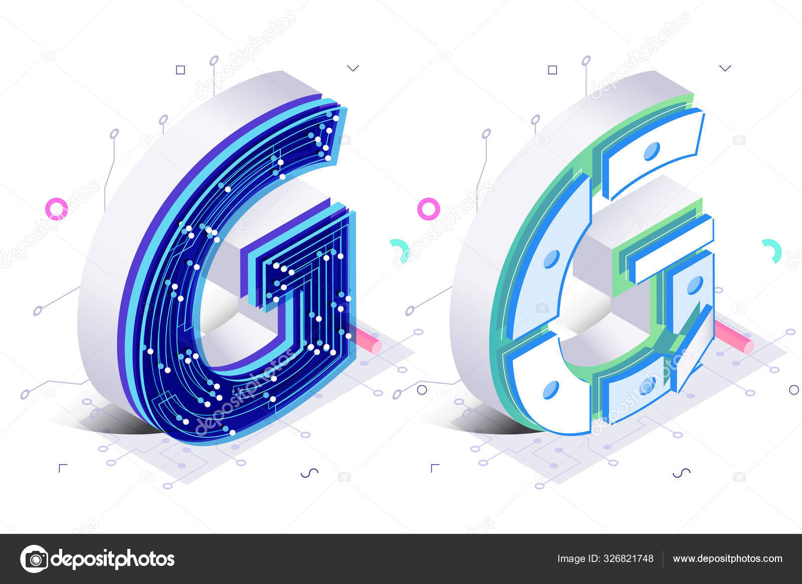 Letters G with social networks elements Stock Illustration by ©Filata ...