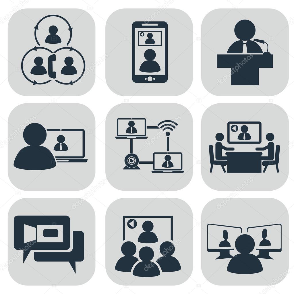 Business communication icons Stock Vector by ©royalty 126040758