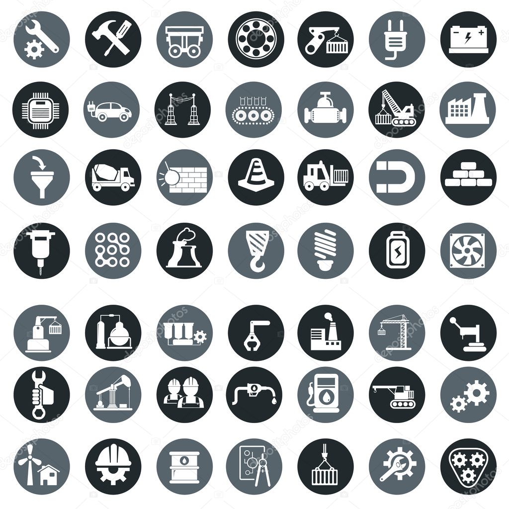 Industrial icons set Stock Vector by ©royalty 126042886