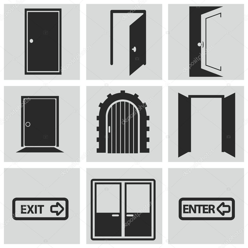 Doors icons set Stock Vector Image by ©royalty #126043816