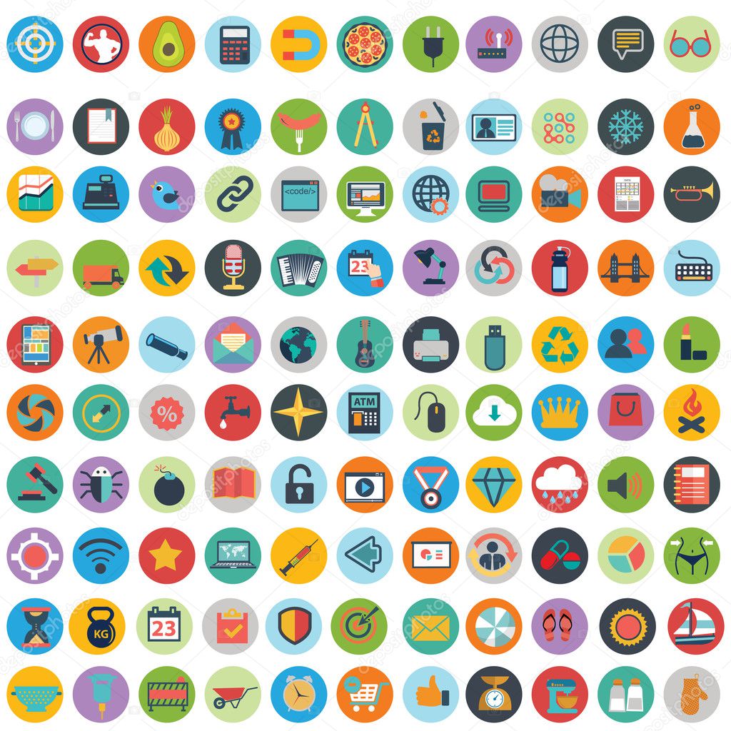 Universal icons set Stock Vector by ©royalty 126045874