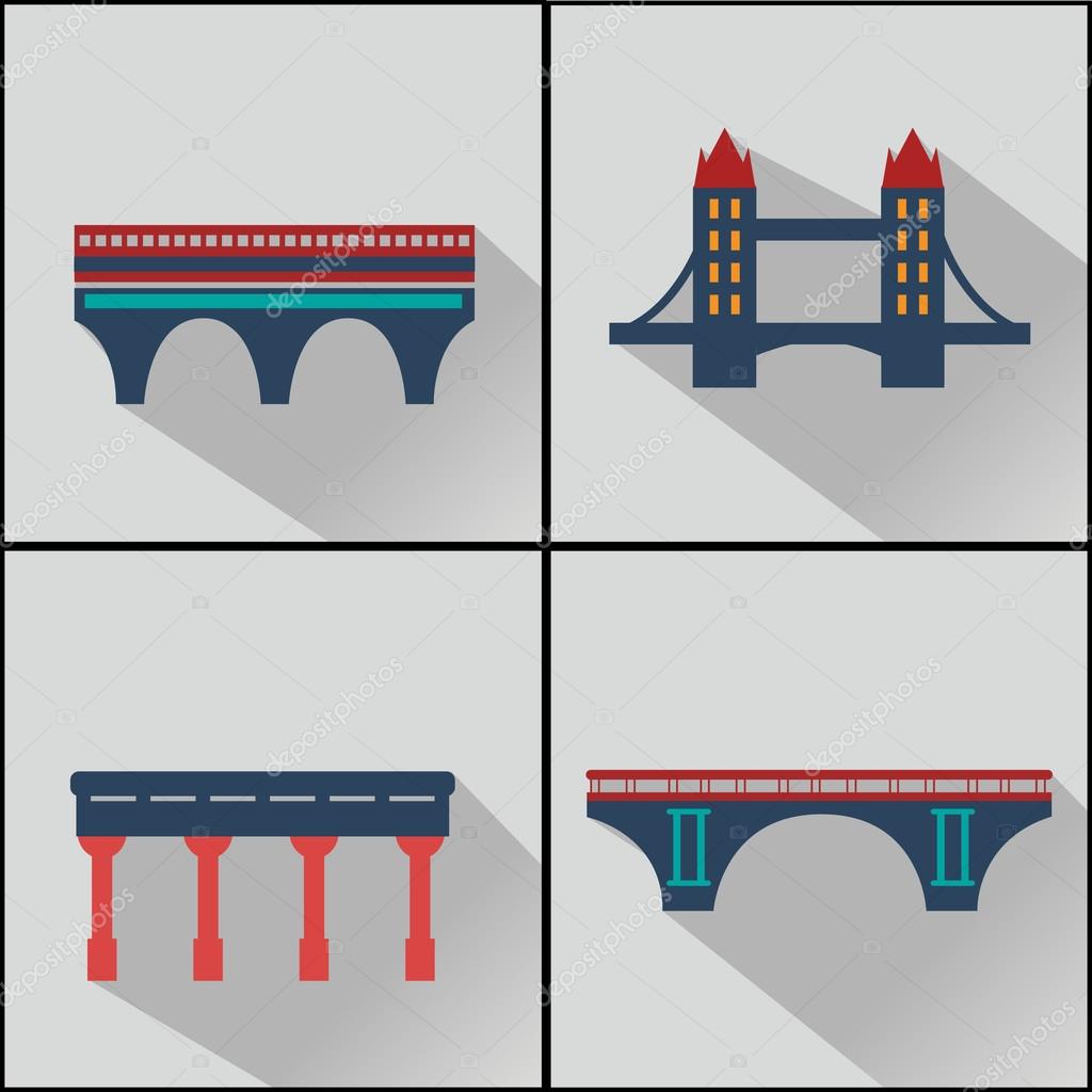 Bridges icons set Stock Vector by ©royalty 126055264
