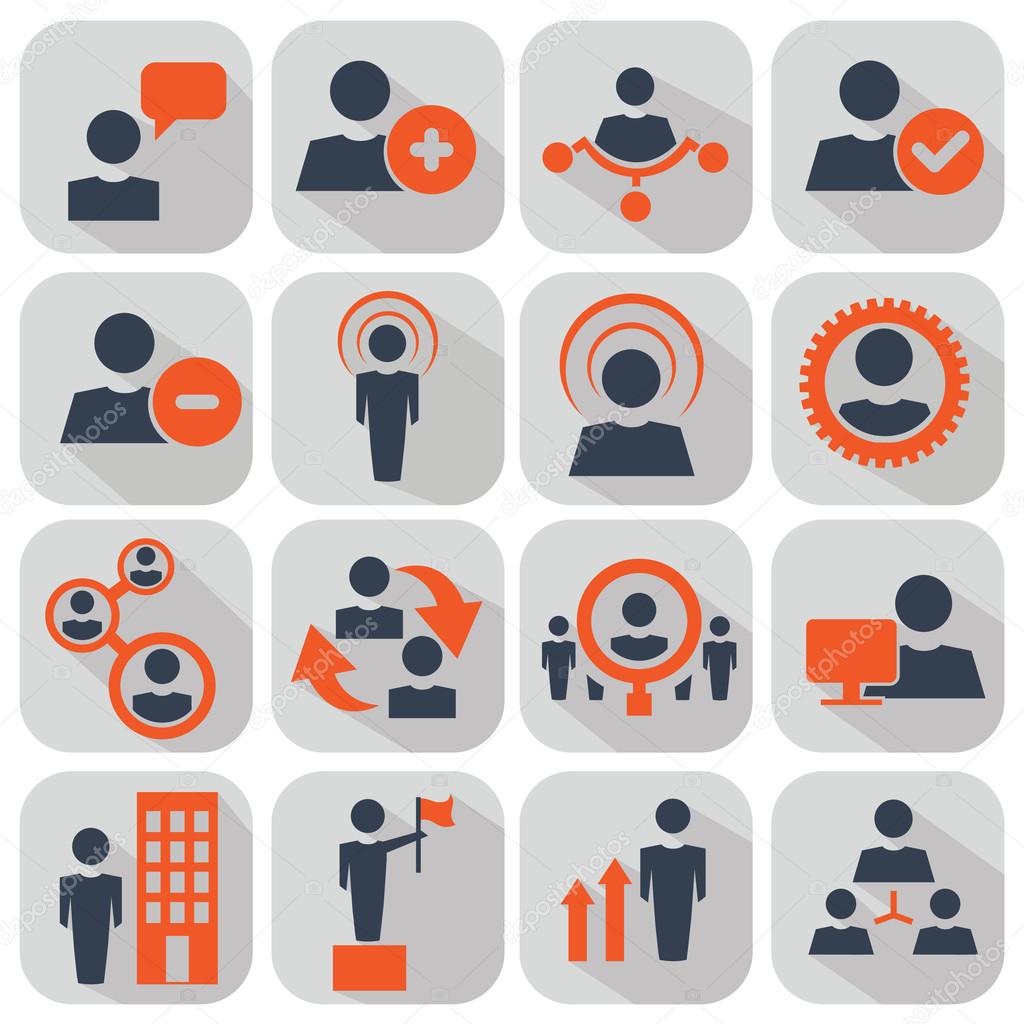 Image vectorielle Ensemble d'icônes des ressources humaines . par ...