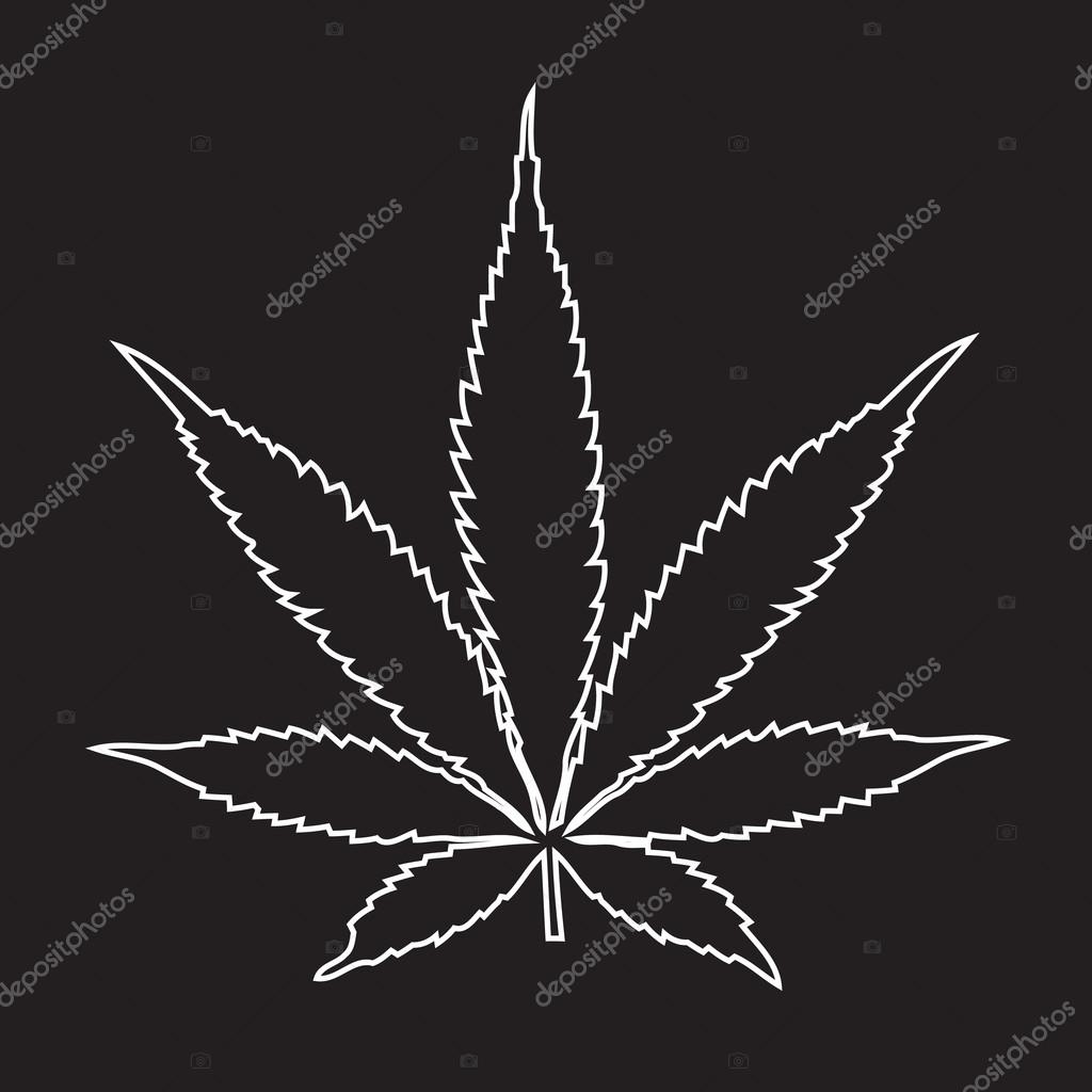 Weed Leaf Vector Outline