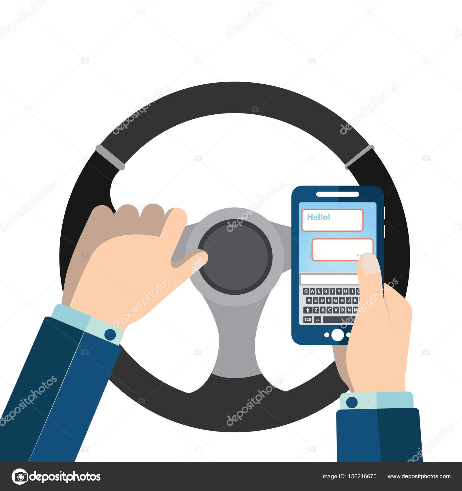 Using mobile phone while driving Stock Vector by ©royalty 156216670