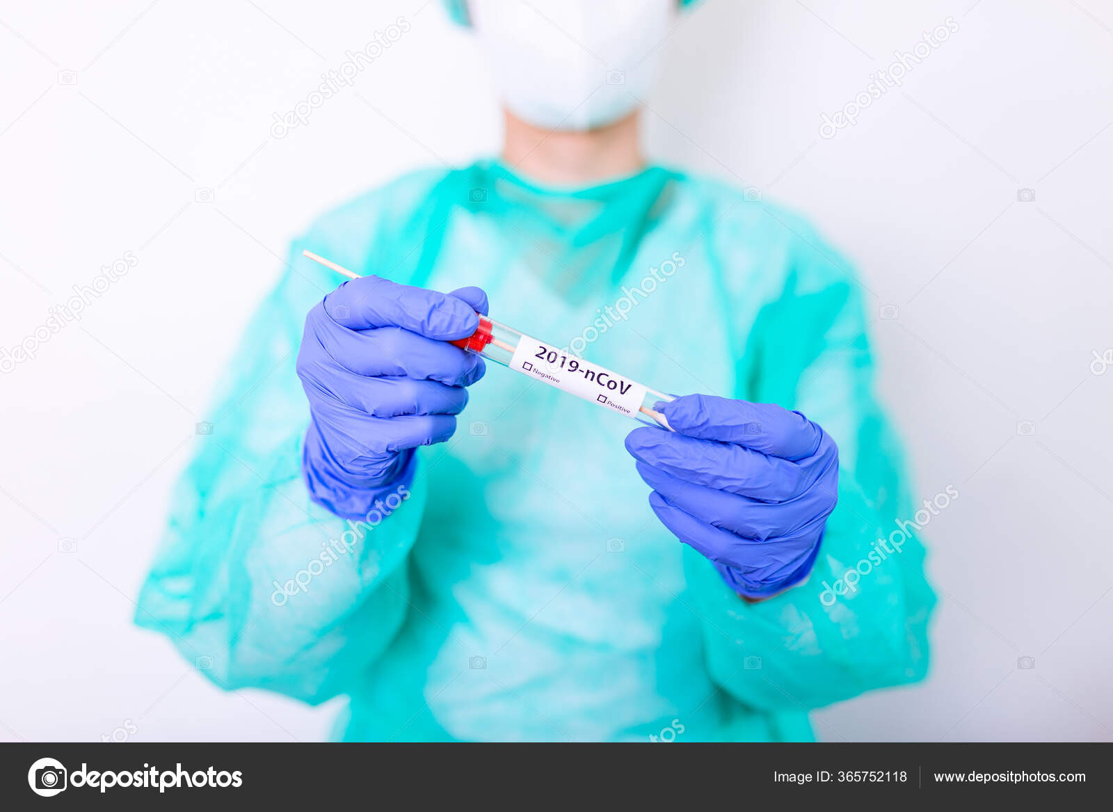 Covid Nasal Swab Laboratory Test Hospital Lab Nurse Holding Test ...