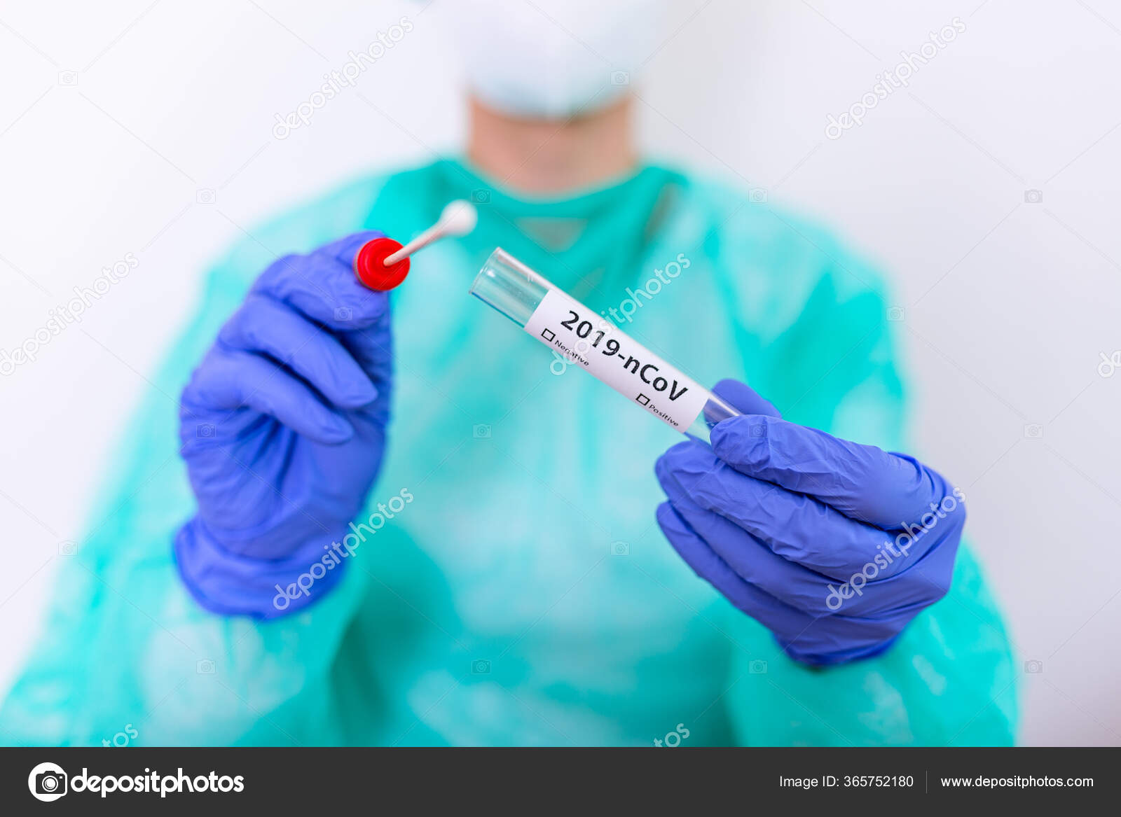 Corona Virus Covid Respiratory Sputum Specimen Swab Test Tube Gloves ...