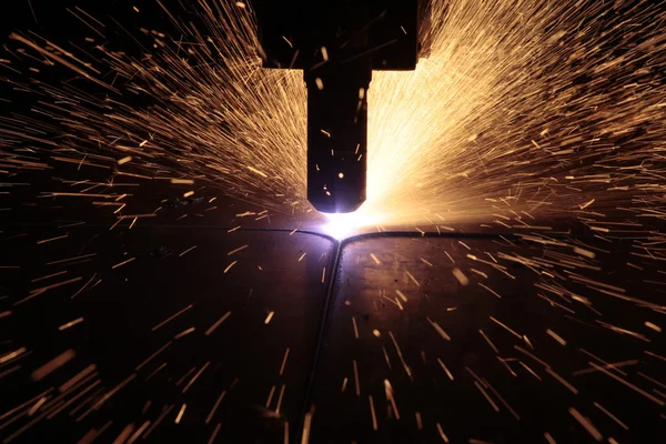 CNC cutting with sparks close up - Stock Image - Everypixel