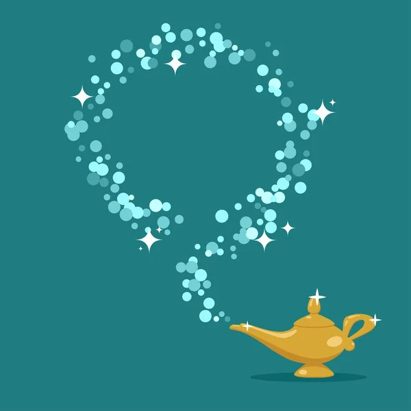 Vector Black White Genie Magic Aladdin Lamp Black Smoke Copy Stock