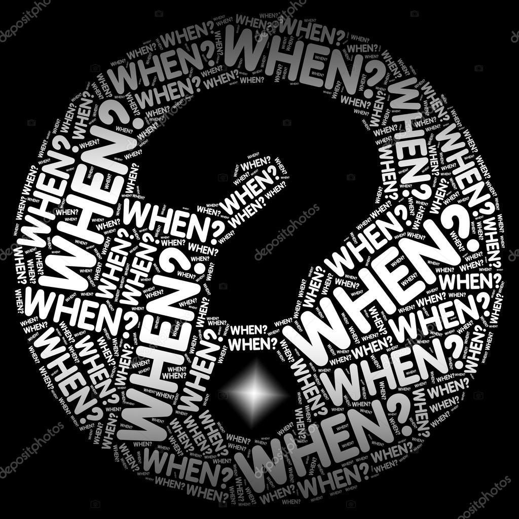 When Question Mark With Words Asks What Time Stock Illustration by ...