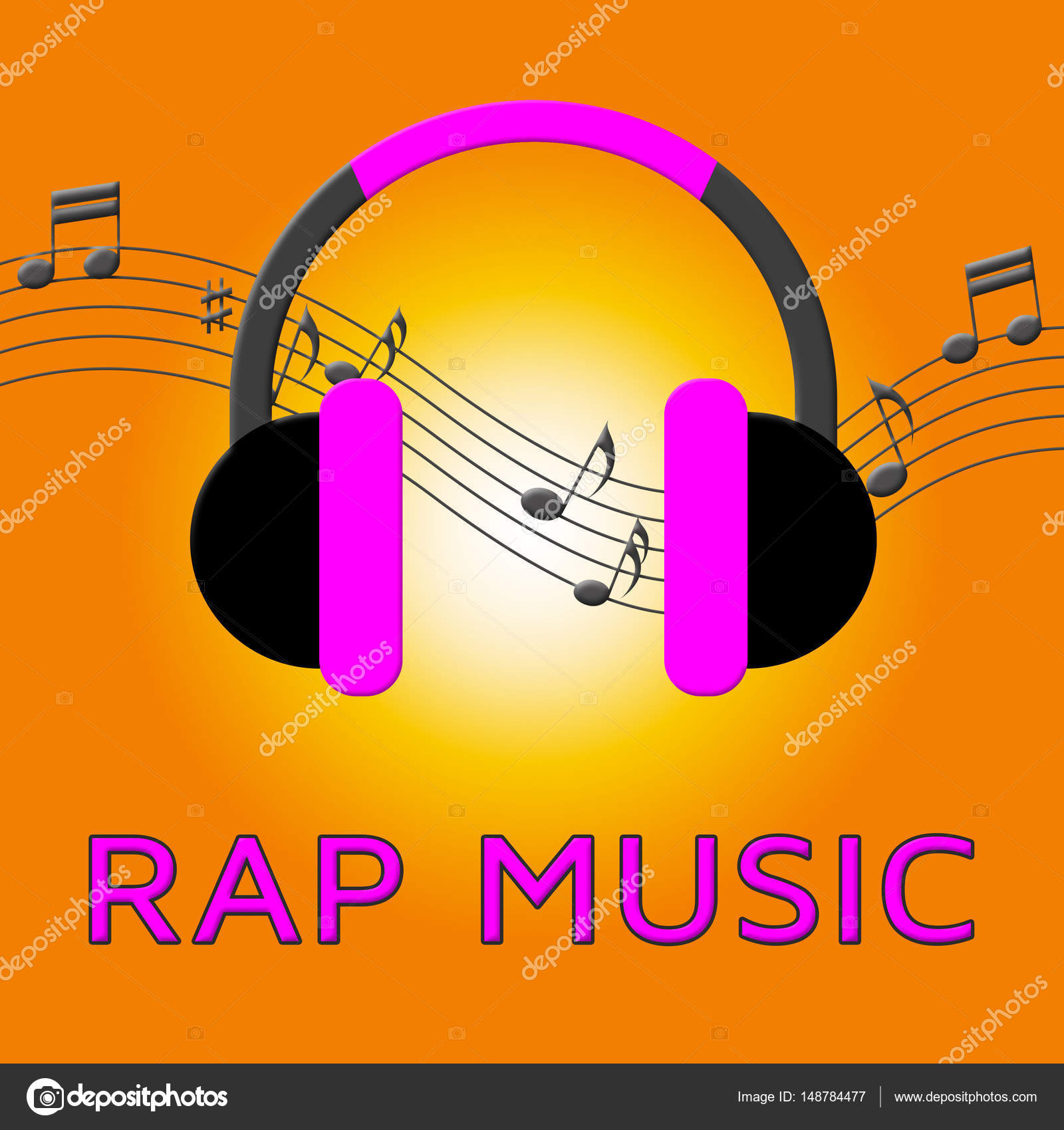 Rap Music Means Spoken Songs 3d Illustration Stock Illustration by ...