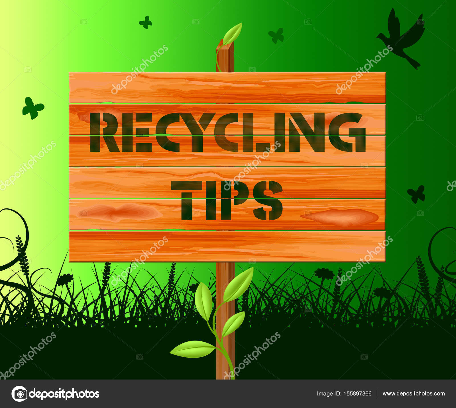 Recycling Tips Means Recycle Advice 3d Illustration — Stock Photo ...