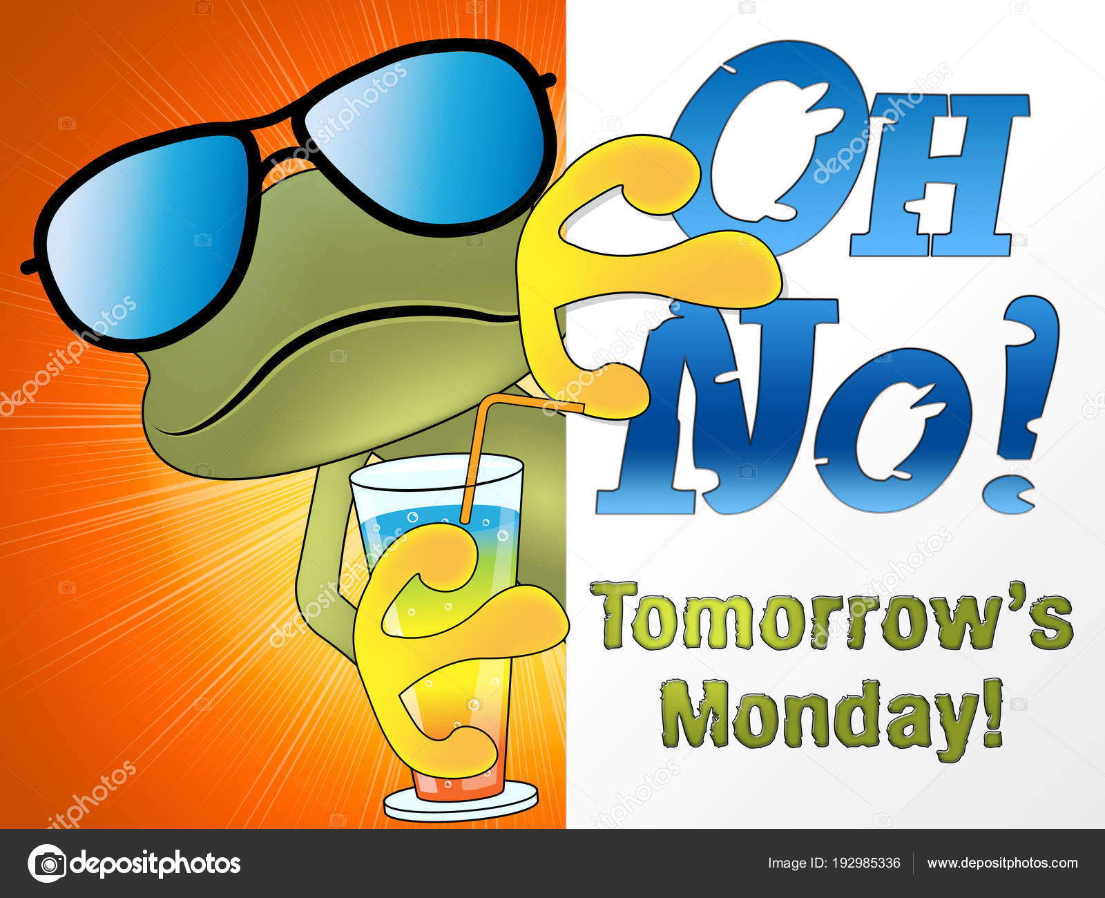 Tomorrow Is Monday Quotes - Oh No Frog - 3d Illustration Stock ...