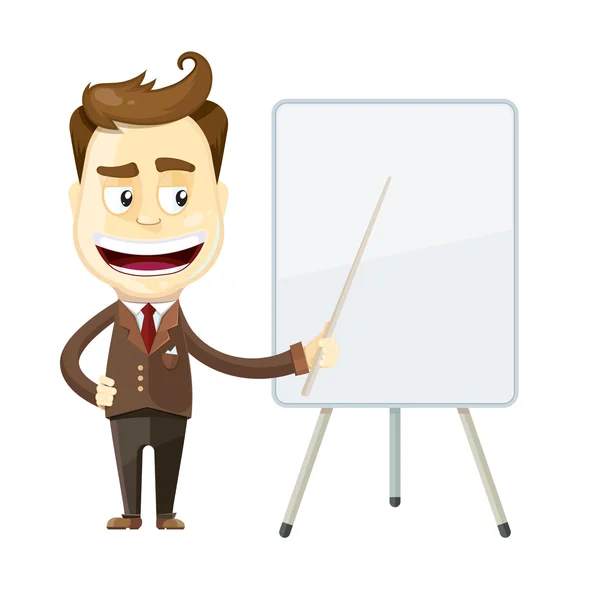 Vector of a businessman with blank white board Stock Vector Image by ...