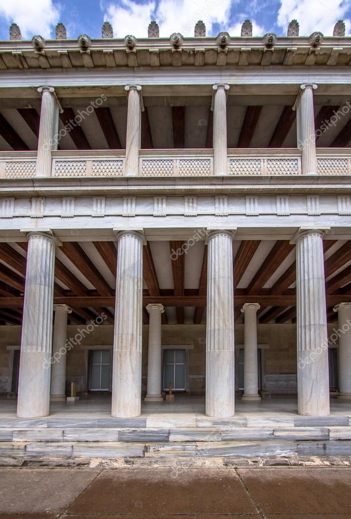 Restored Stoa of Attalos, Athens, Greece — Stock Photo © CAHKT #175490604
