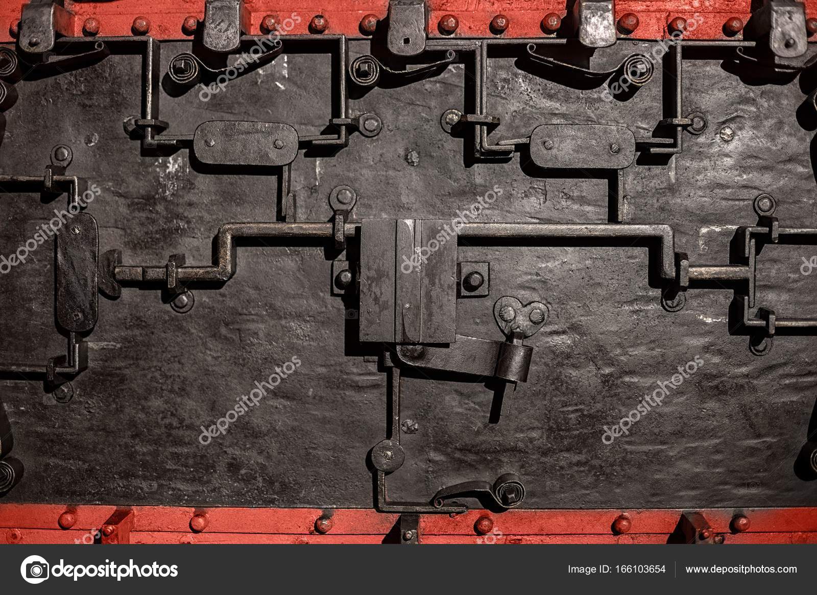 Steel machinery as background texture Stock Photo by ©svedoliver 166103654