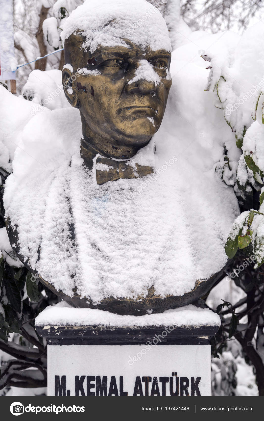 Statue of Mustafa Kemal Ataturk, founder of the Republic of Turkey ...