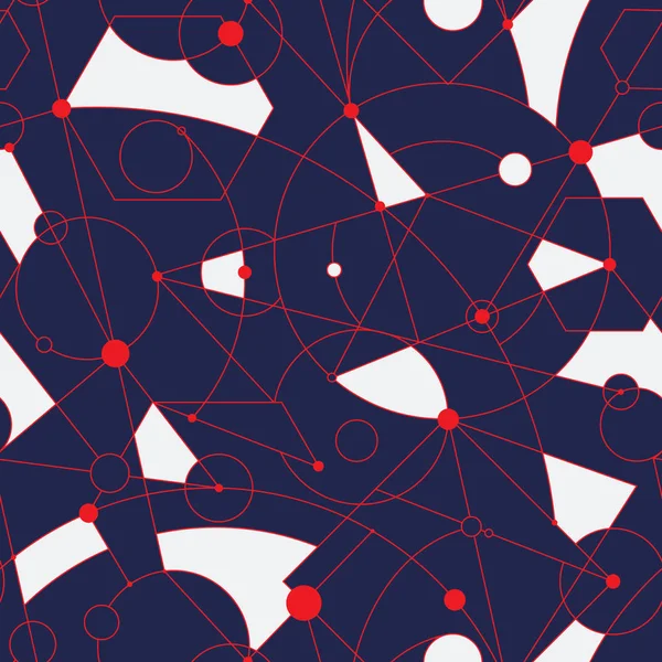 Grid seamless pattern with random geometric shapes and lines — Stock ...