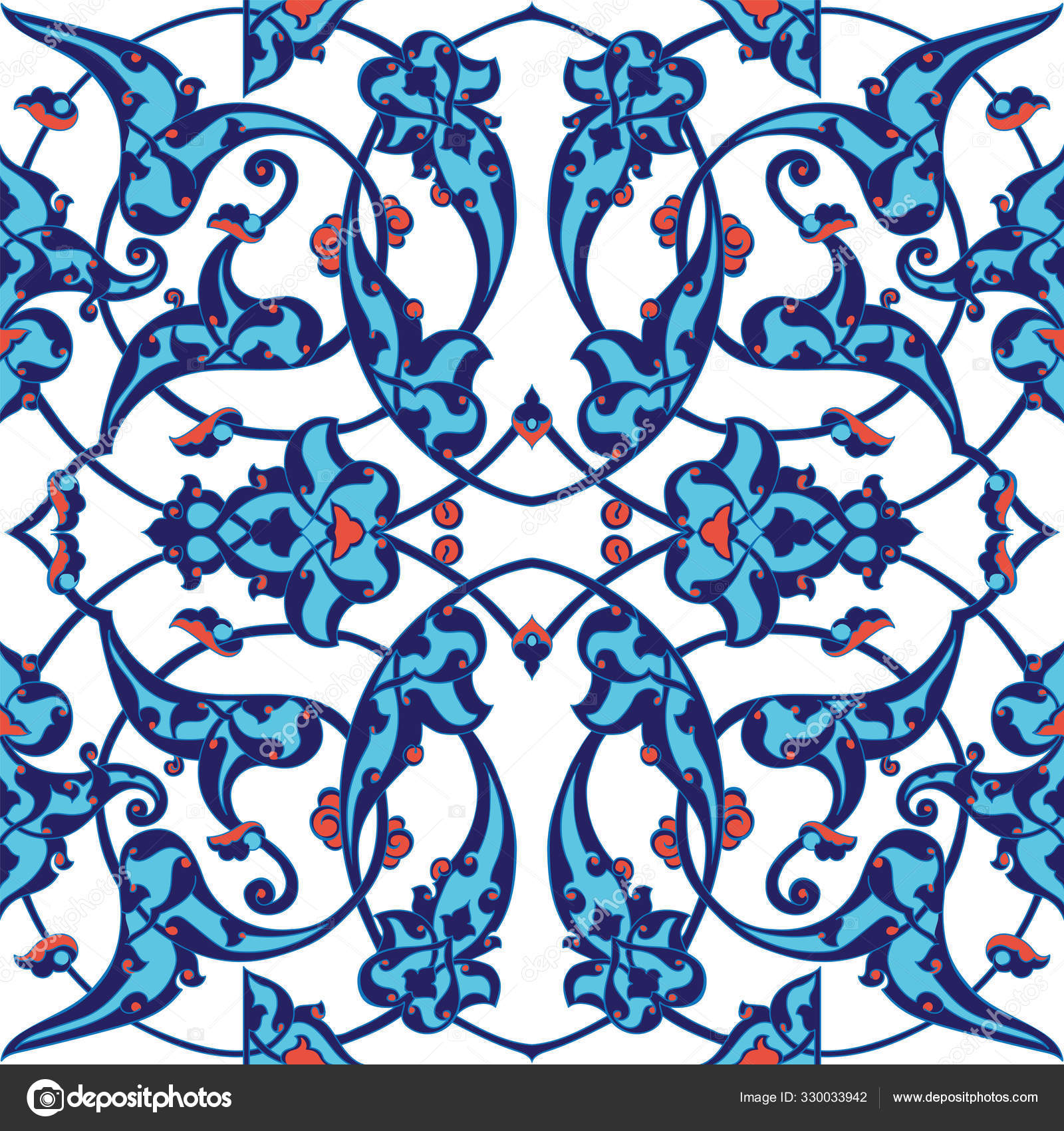Iznik tile pattern with floral ornaments Stock Vector by ©EnginKorkmaz ...