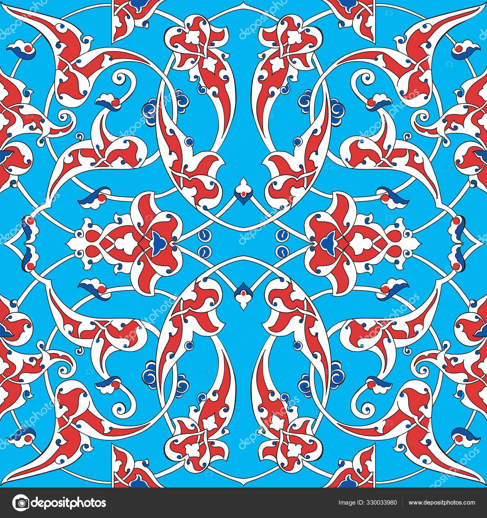 Iznik tile pattern with floral ornaments Stock Vector by ©EnginKorkmaz ...