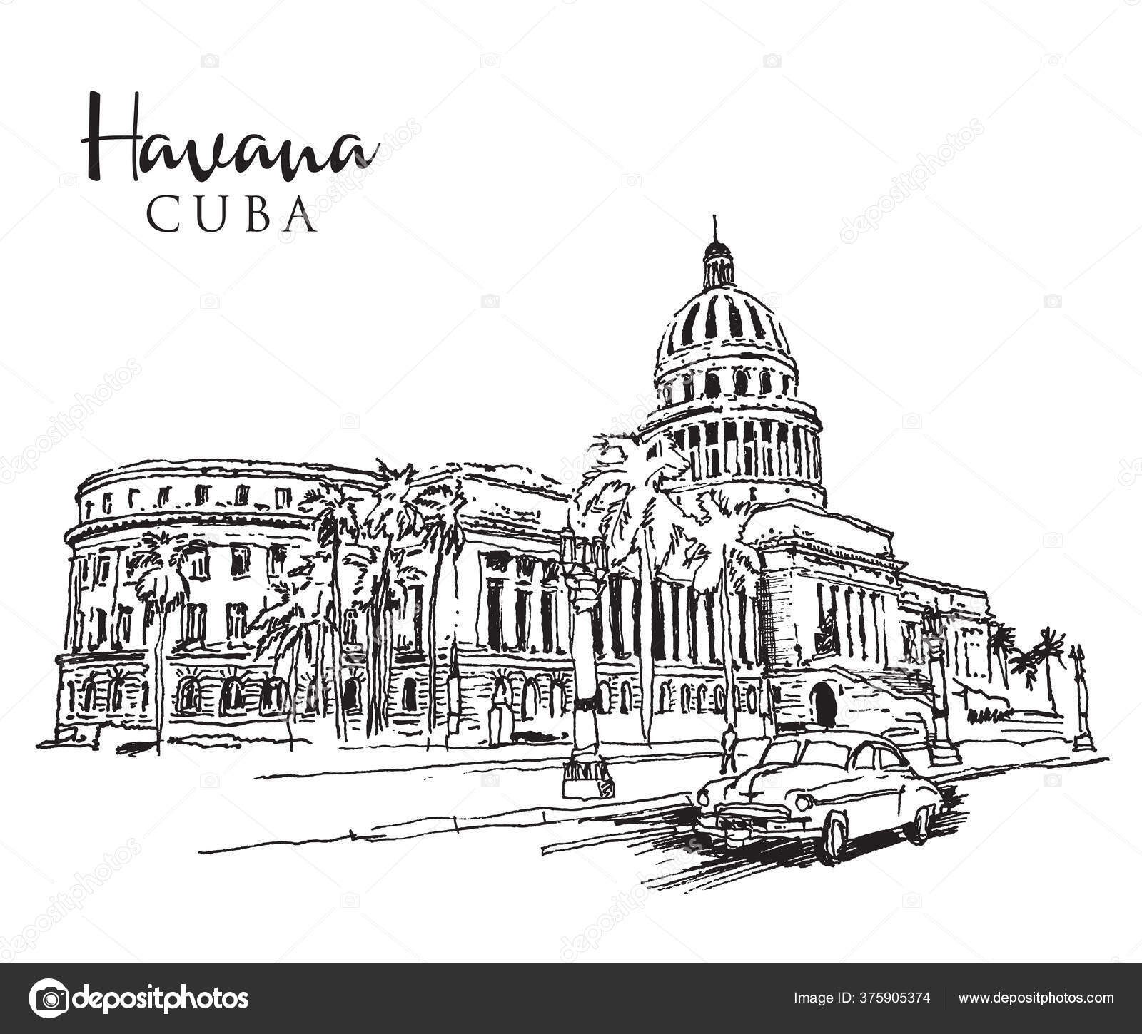 Capitol Building Drawing Outline