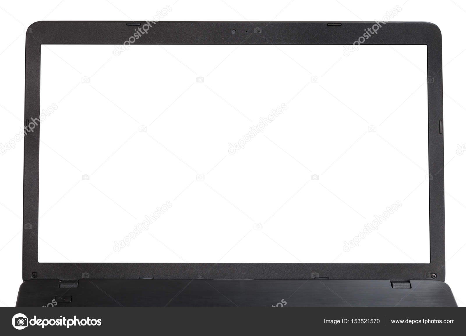Front view of cut out screen of laptop isolated — Stock Photo ...