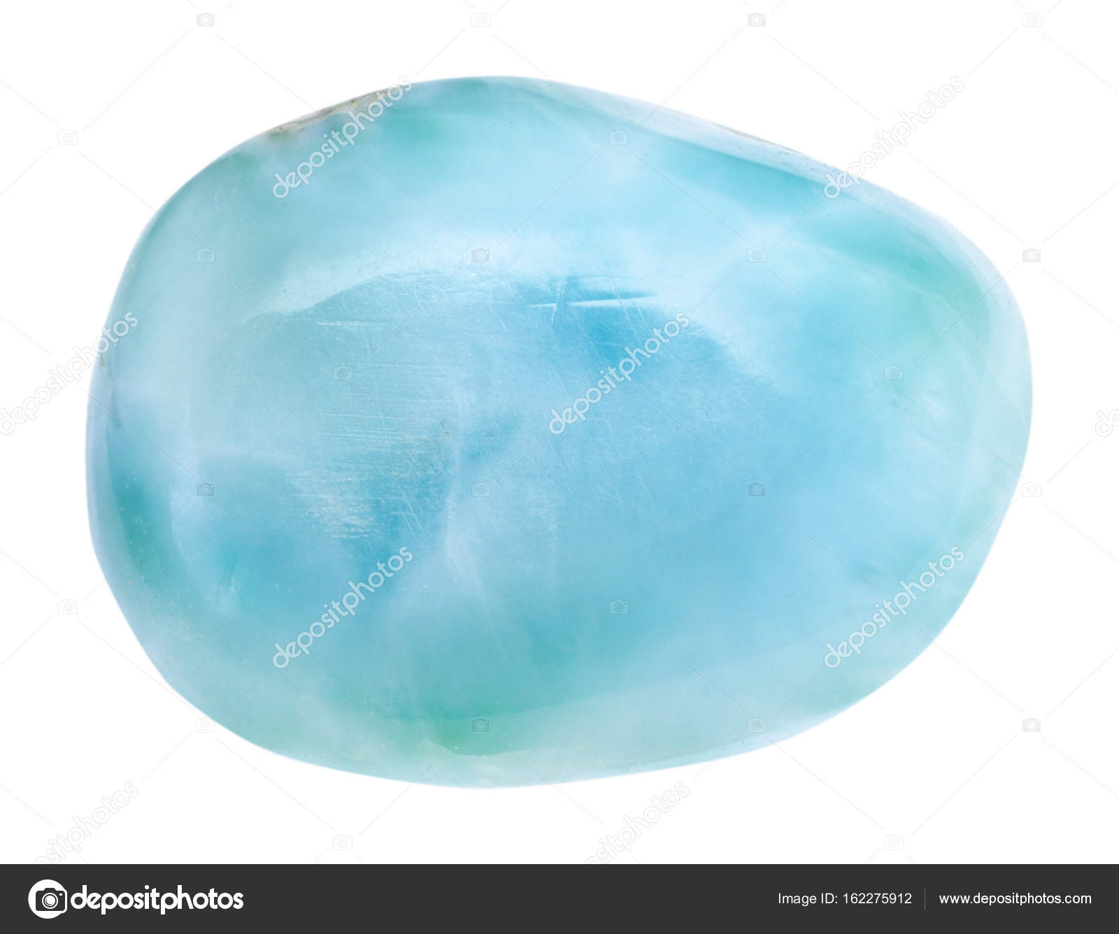 Polished Larimar gem (blue pectolite) Stock Photo by ©vvoennyy 162275912