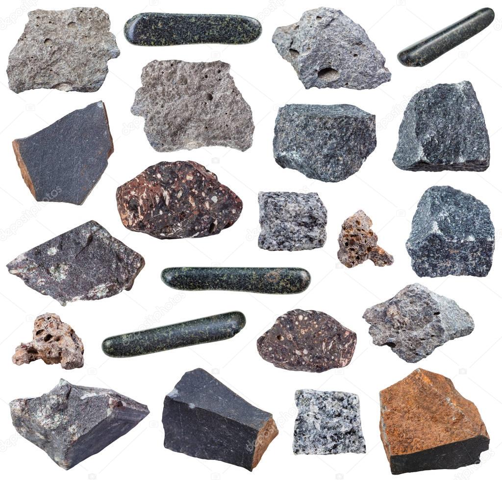 Collection of various basalt igneous rocks — Stock Photo © vvoennyy ...