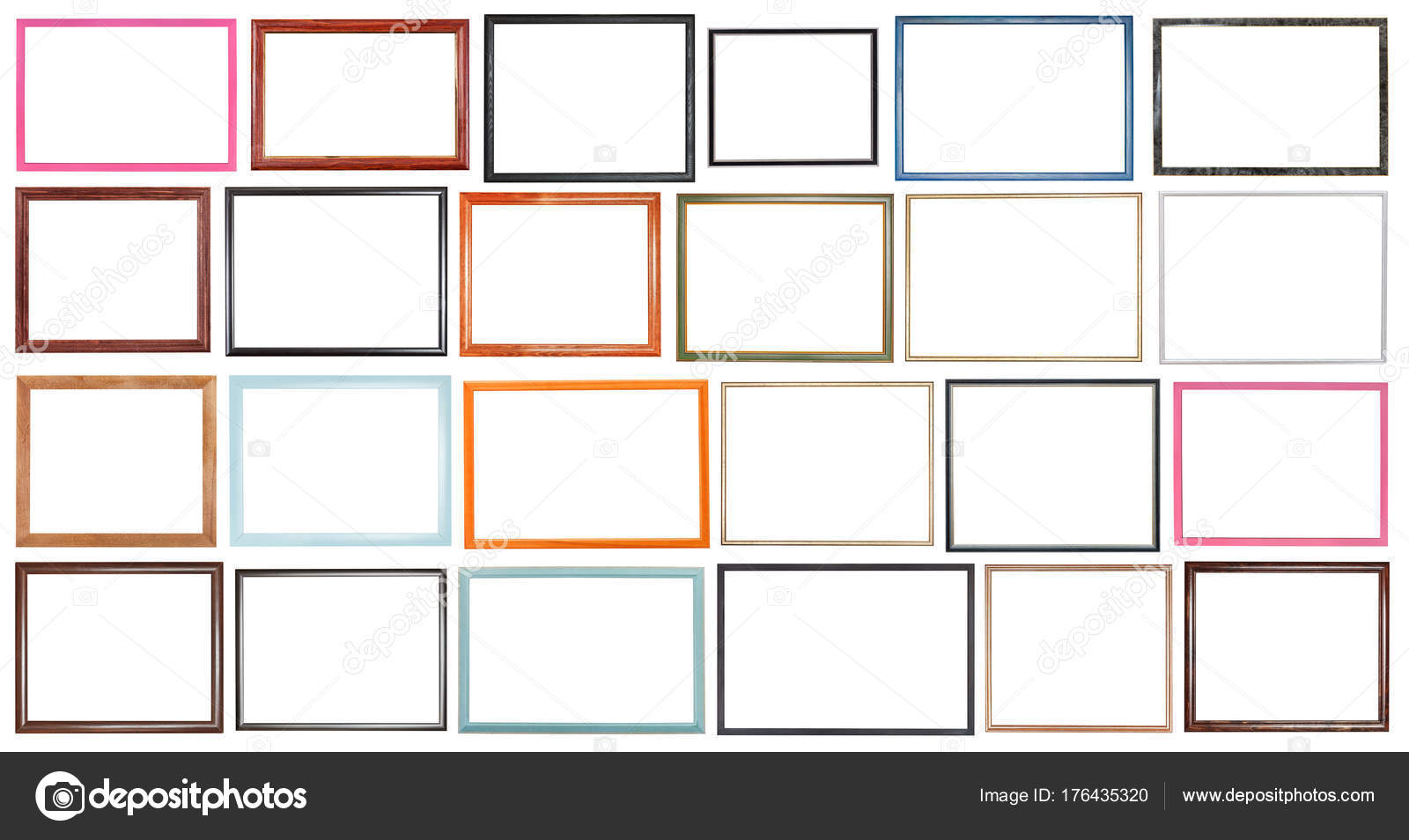 Modern narrow wooden picture frames isolated — Stock Photo © vvoennyy ...