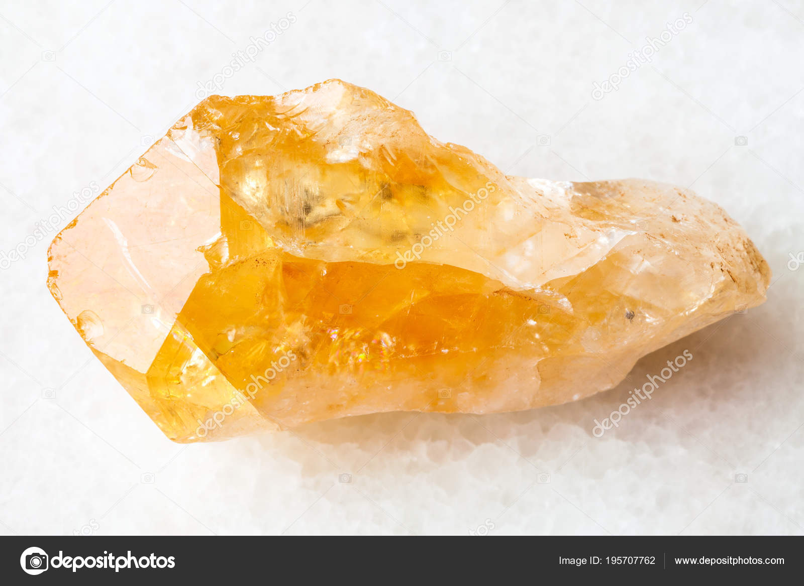 Raw crystal of Citrine gemstone on white — Stock Photo © vvoennyy ...