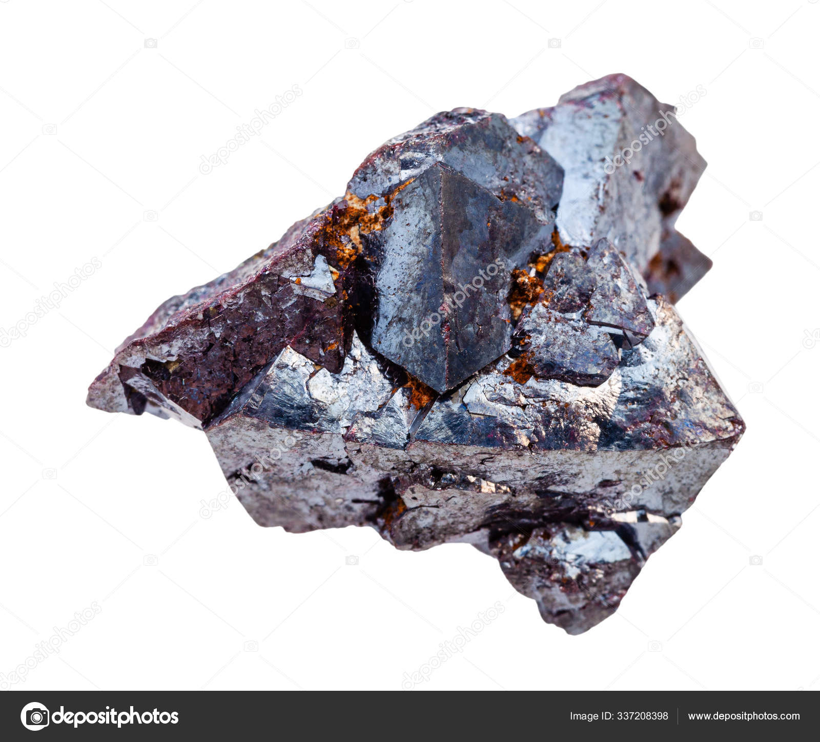 Rough crystalline Cuprite rock isolated on white Stock Photo by ...
