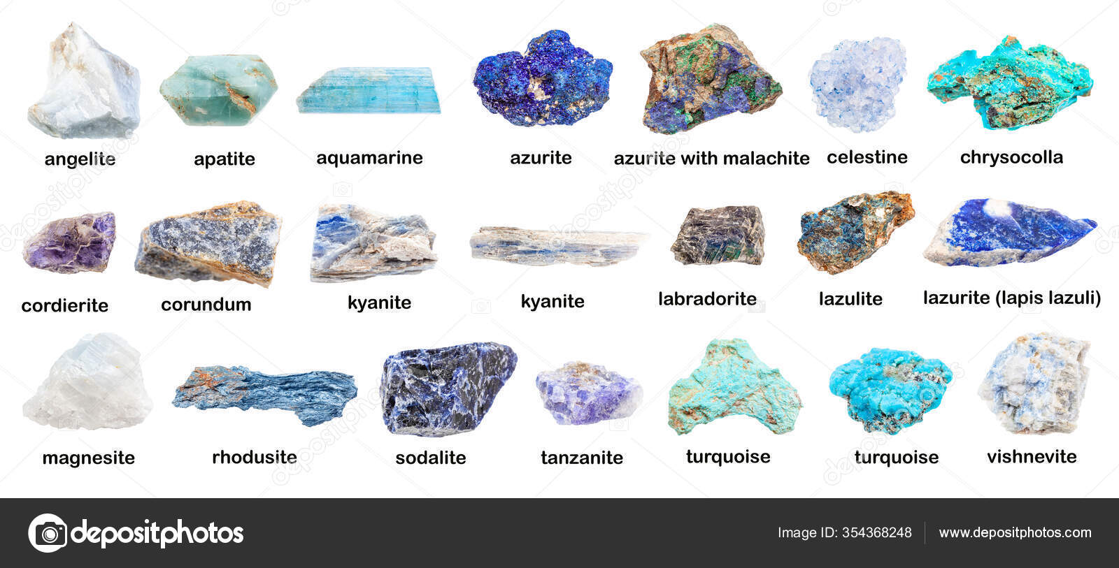 Set Various Blue Unpolished Rocks Names Chrysocolla Cordierite Apatite ... Set Various Blue Unpolished Rocks Names Chrysocolla Cordierite Apatite ...