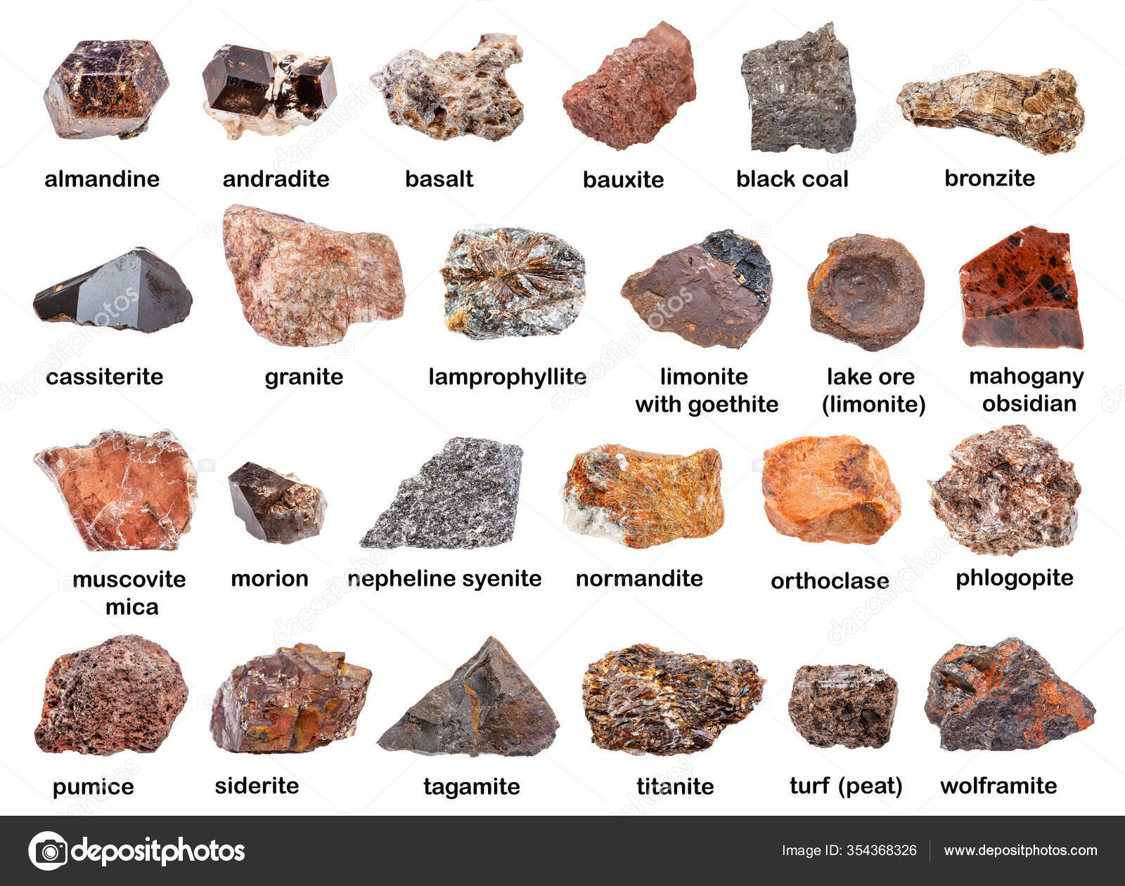 Set Various Brown Unpolished Rocks Names Almandine Wolframite Morion ... Set Various Brown Unpolished Rocks Names Almandine Wolframite Morion ...