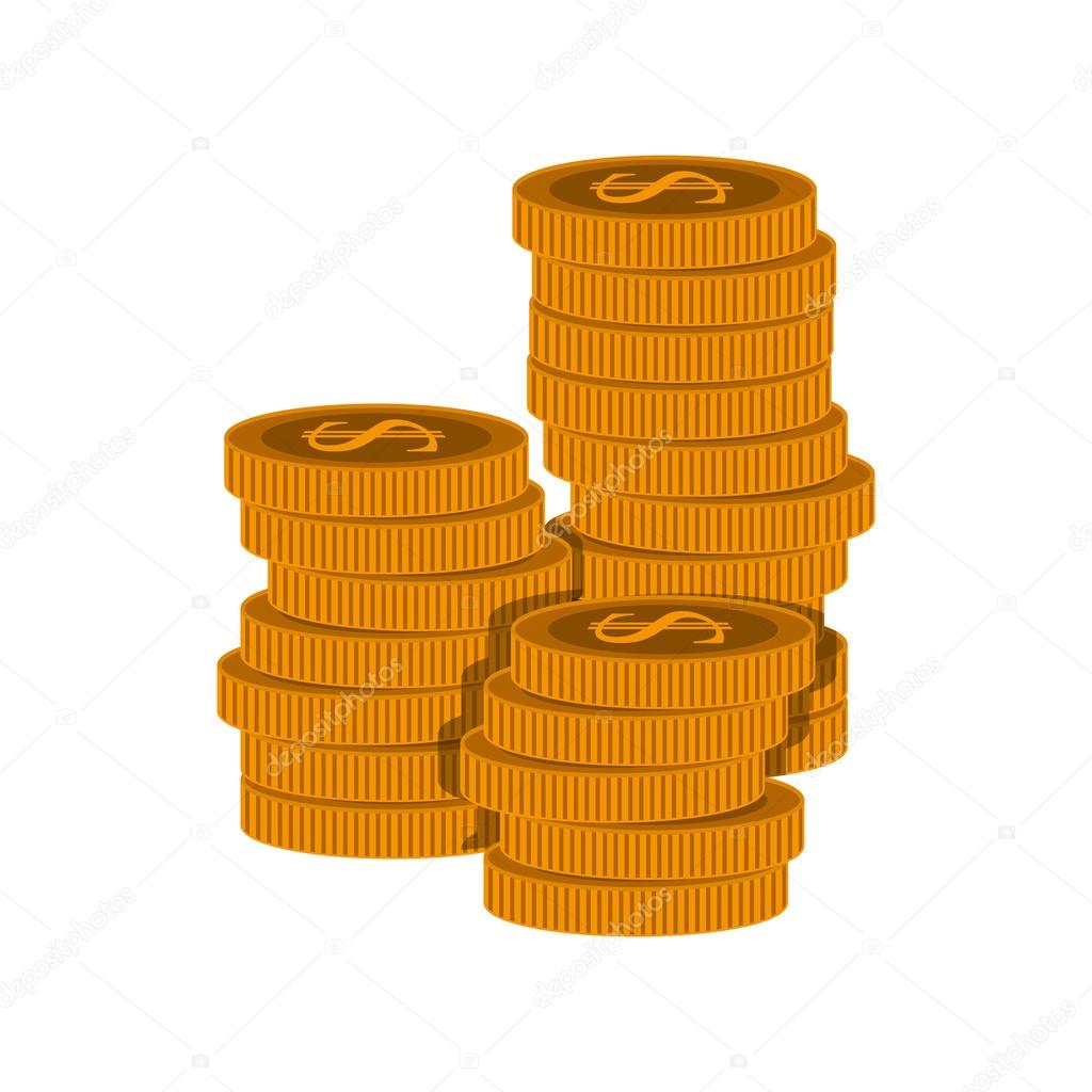 Gold money coins Stock Vector by ©grgroupstock 128019852
