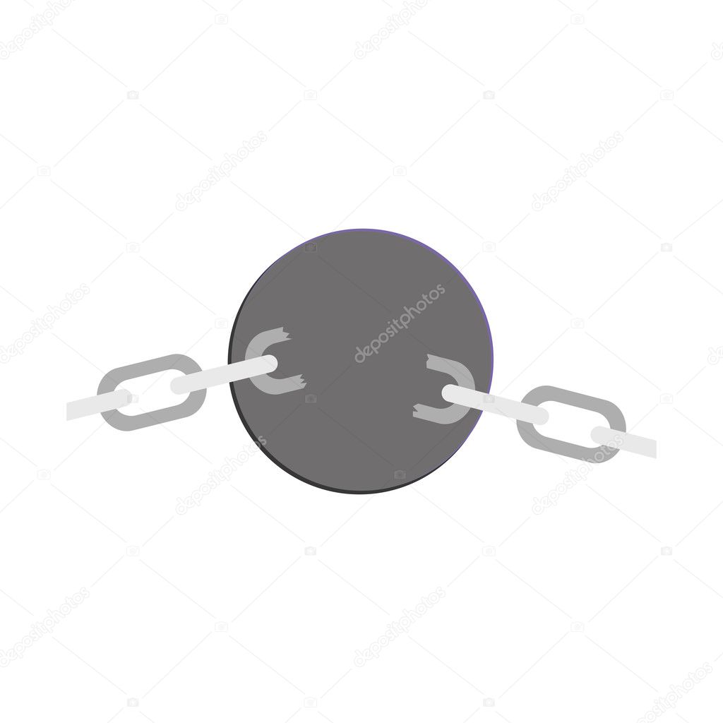 Silhouette steel ball with chains Stock Vector by ©grgroupstock 128790128