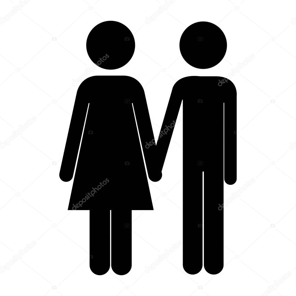 Silhouette of couple icon Stock Vector by ©grgroupstock 129907922