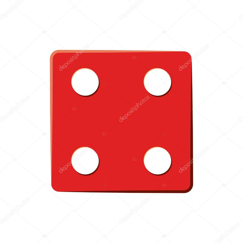 Silhouette color with dice number four Stock Vector by ©grgroupstock ...