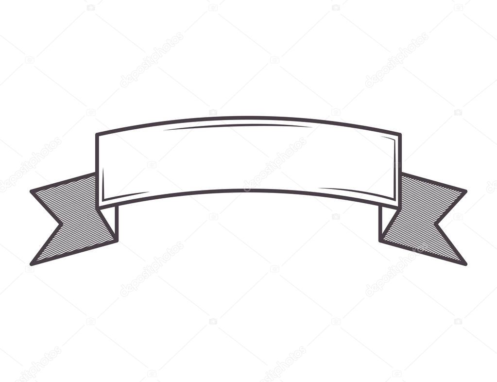 Silhouette label up with ribbon on gray color Stock Vector Image by ...