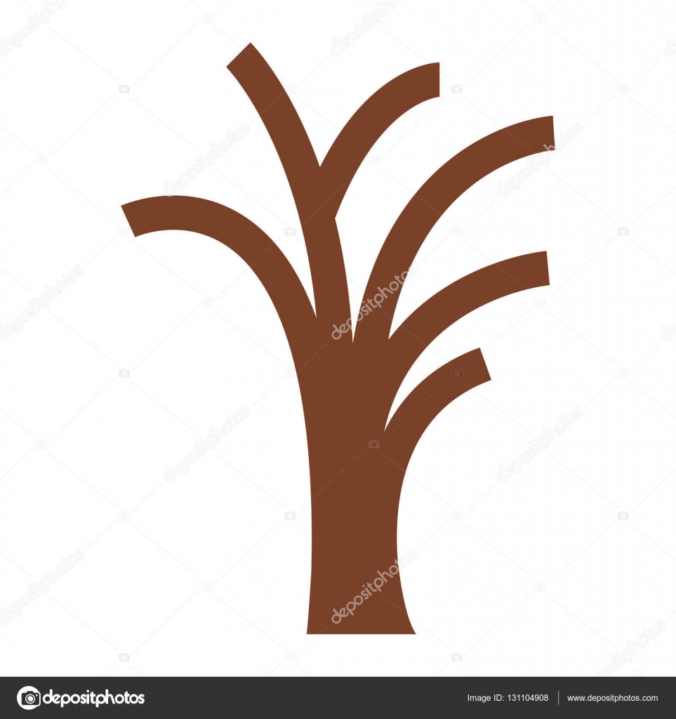 Tronco de árbol con ramas sin hojas de primer plano Vector de stock ...