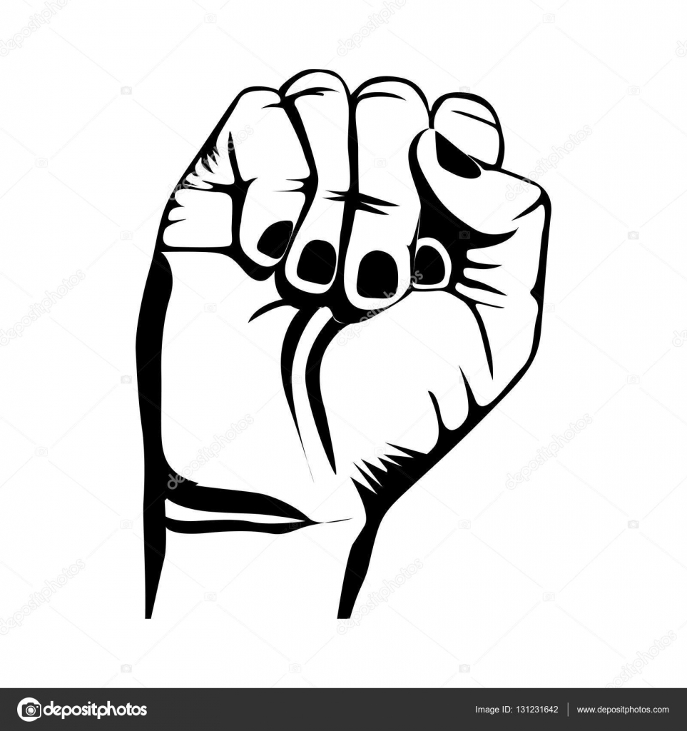 Símbolo de mano cerrada monocromo apoyar el cáncer de mama Vector de ...