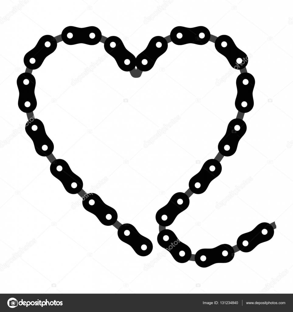 Monochrome motor chain with heart shape Stock Vector by ©grgroupstock ...